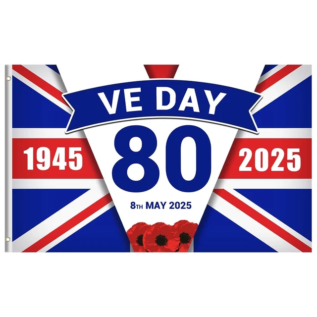 VE DAY ANNIVERSARY Flag, 80th VE Day Anniversary Background, Victory In ...