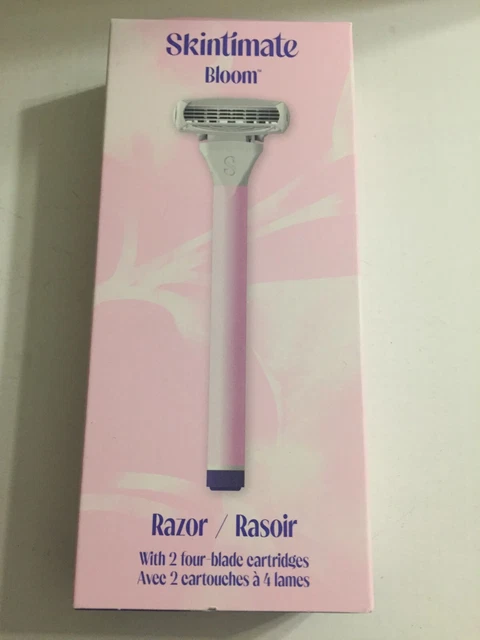 NEW SKINTIMATE BLOOM Women's Razor Handle and 2 4 Blade Cartridges $14. ...