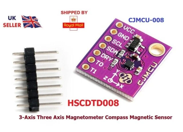 HSCDTD008A 3-AXIS Magnetometer Compass Magnetic Sensor Arduino CJMCU ...