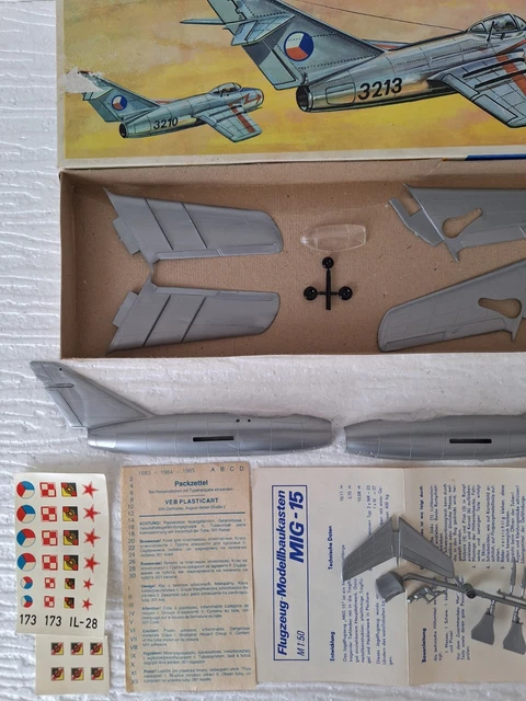 DDR SPIELZEUG PLASTICART Flugzeug Mig-15 Nva Lsk Lv Fag Anker Piko ...