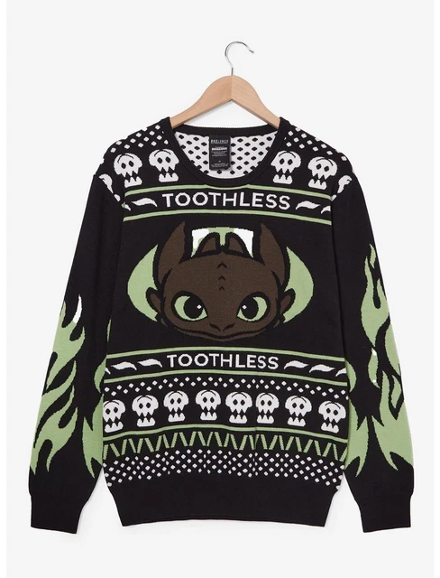 DREAMWORKS HOW TO Train Your Dragon Toothless Holiday Ugly Sweater £30. ...