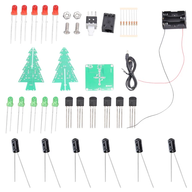 CHRISTMAS TREE SCIENCE Kit Circuit Solder Stem Project Flashing LED ...