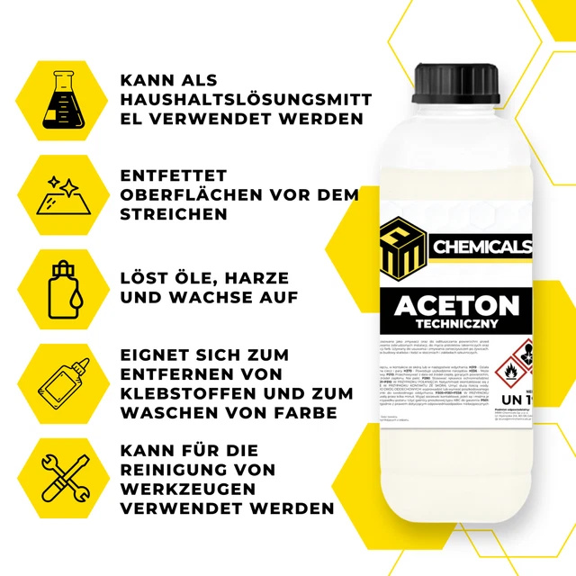 MRM CHEMICALS TECHNISCH Aceton 1000L Verdünnung Lösungsmittel Entfetter ...