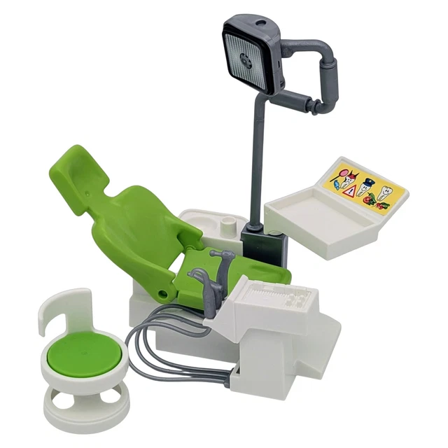 PLAYMOBIL FAUTEUIL DENTISTE vert blanc lampe accessoires hôpital ville ...