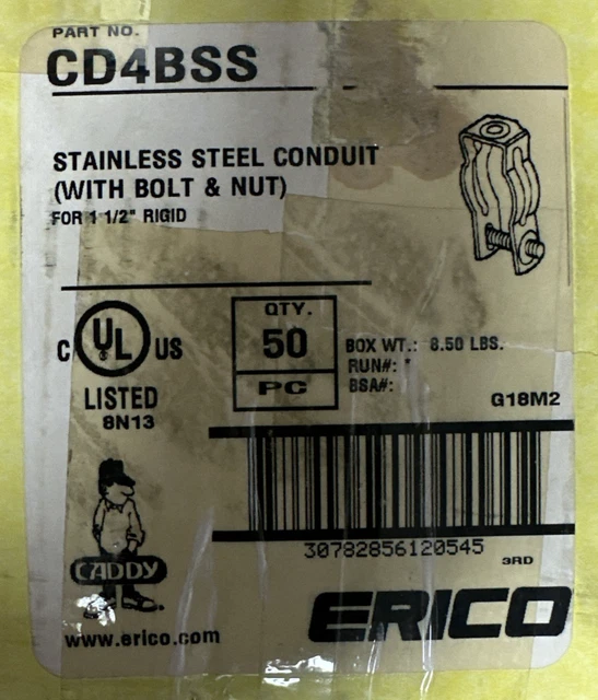 ERICO CD4BSS CADDY 1 1/2" STAINLESS CONDUIT HANGER *BOX of 50* NEW ...