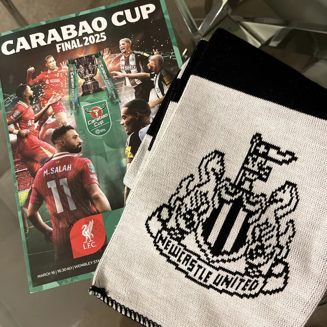 NEWCASTLE UNITED 2025 Carabao Cup Final Authentic Official Scarf & Programme £100.00 - PicClick UK