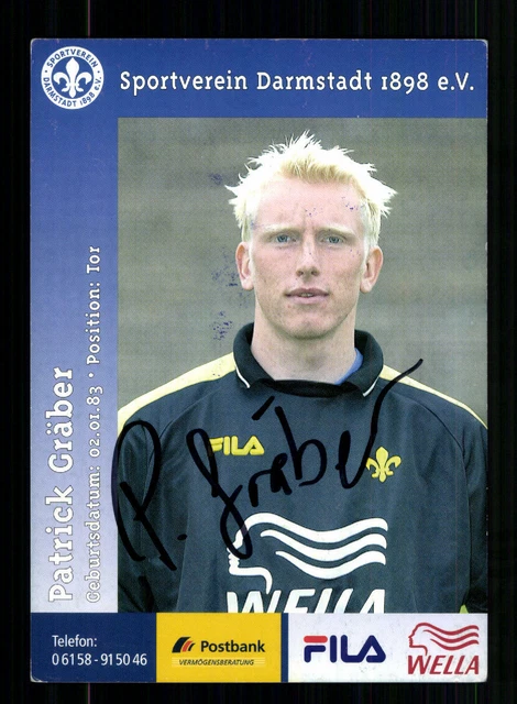PATRICK GRÄBER AUTOGRAMMKARTE Darmstadt 98 2004-05 Original Signiert ...
