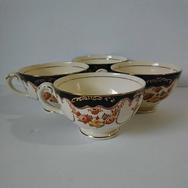 MYOTT SON & CO Made in England Set of 4 Tea Cups Rosemary Floral ...