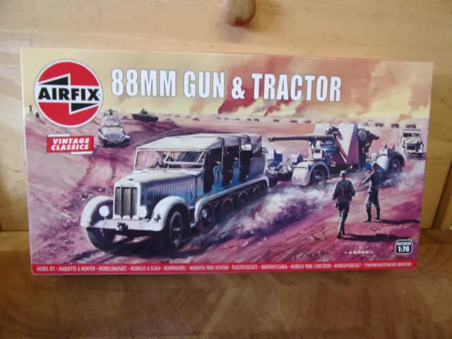 Airfix Vintage Classics German 88mm Gun And Tractor Wwii 1 76