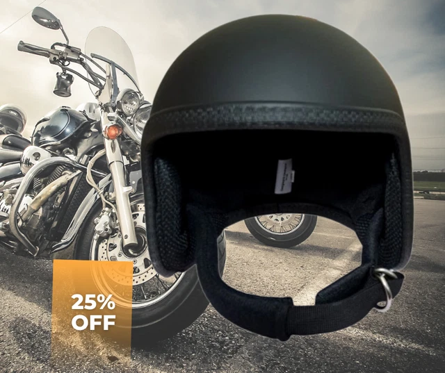 LOWEST PROFILE MOTORCYCLE Motorbike open face Crash Helmet Bike Tribe ...