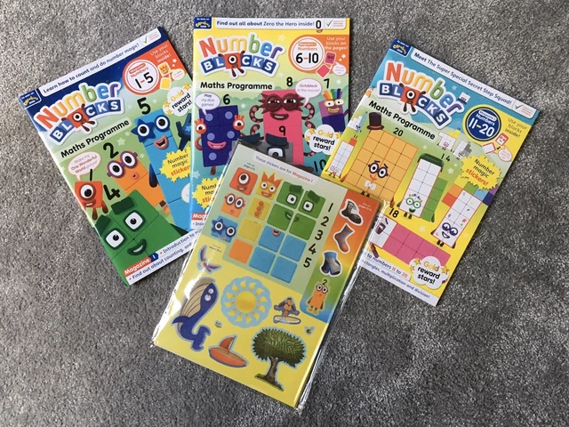 CBEEBIES NUMBERBLOCKS MATHS Programme - Number Blocks Workbooks 1-20 ...