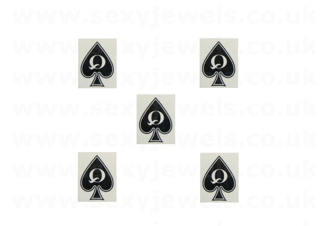 MINI QUEEN OF Spades Style 3 QOS Temporary Tattoo BBC Hotwife FREE P&P ...