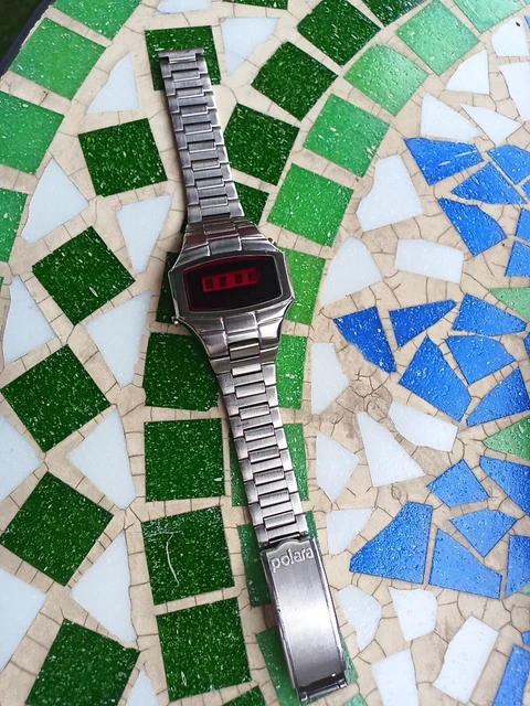 VINTAGE LED WATCH Longines Wittnauer Polara Dot Matrix from 1974 NOS £ ...