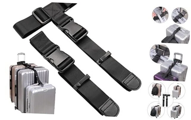 LUGGAGE CONNECTOR STRAPS, Add a Bag Suitcase Strap Belt, Luggage Clip X ...