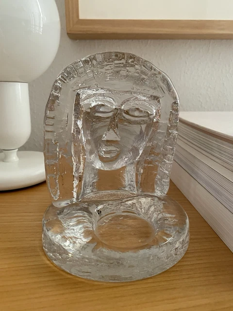 VINTAGE ERIK HOGLUND Pukeberg Sweden Tealight Figure Glass $149.00 ...