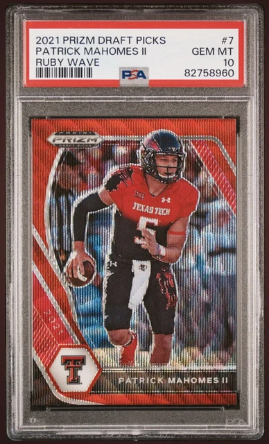 PATRICK MAHOMES PSA 10 2021 Panini Prizm Draft Picks 7 Ruby Wave Chiefs SP EUR 95,42 - PicClick FR