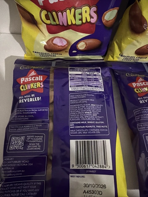 4X CADBURY PASCALL Chocolate Clinkers Candy Bag 160g TikTok Viral 4 ...