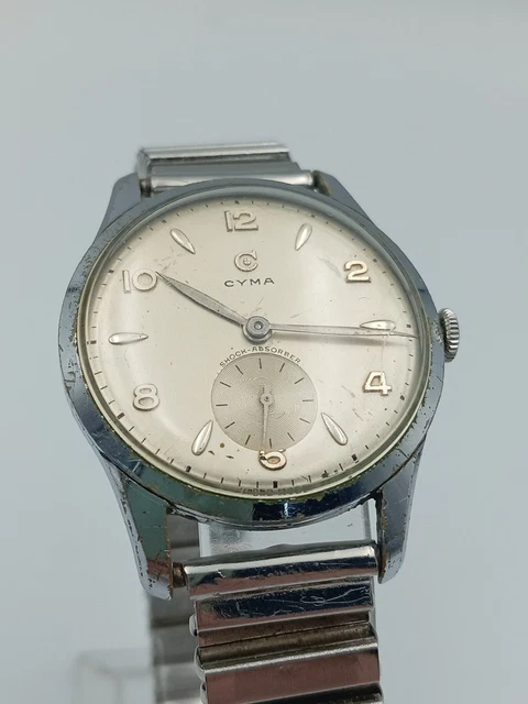 CYMA MENS WRISTWATCH Mechanical Swiss Made Shock Absorber £5.50 - PicClick UK