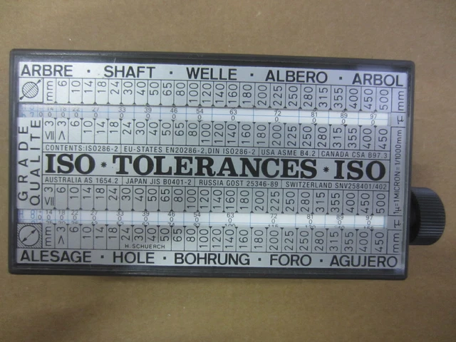 TOLERANCES TOLERATOR ISO Toleranzanzeiger Toleranzschlüssel ...