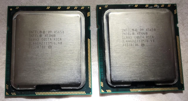 LOT OF 2 Intel Xeon X5650 2.66GHz HexCore LGA1366 Processor SLBV3 6C CPU $25.00 - PicClick AU