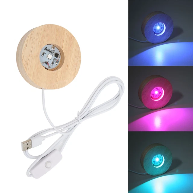 LED LIGHT BASE USB Interface 2cm Thickness Glowing Display Lamp(5V Base ...
