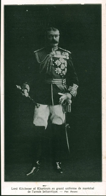 DOCUMENT ANCIEN LORD Kitchener of Khartoum en grand 1916 issu de ...
