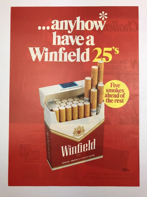 ANYHOW HAVE A Winfield 25s Cigarette Smoking Advertising Magazine Print ...