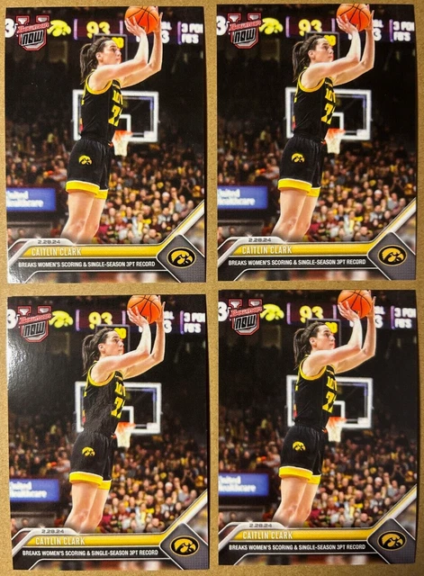 2024 TOPPS CAITLIN Clark Bowman Now 4 Card Lot Scoring/3 Pt Record ...
