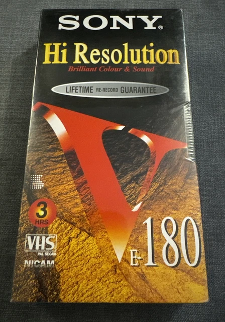 SONY NEW VHS Blank Video Cassette High Resolution E-180 - Sealed £3.99 - PicClick UK
