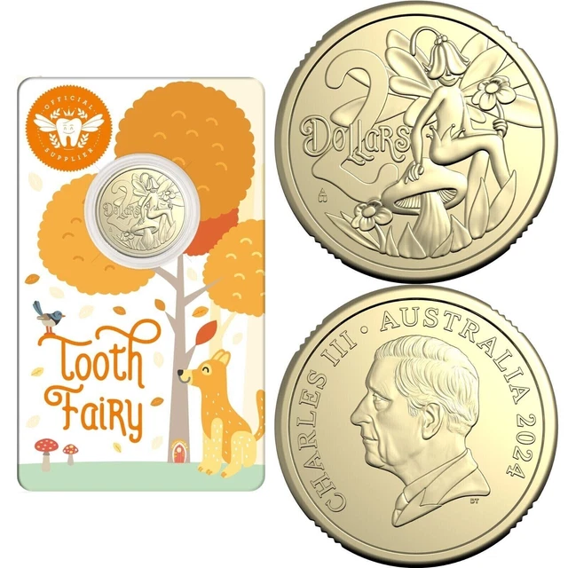 AUSTRALIA: 2024 $2 Tooth Fairy Coin in RAM Card New King Charles Effigy ...