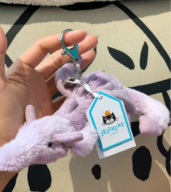 MAGICAL GIFT: JELLYCAT Purple Snow Dragon Keyring 15cm, Bag Charm Tags ...