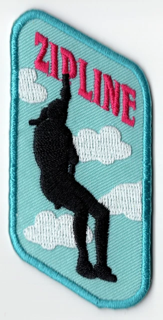 VINTAGE GIRL SCOUT GSA Zipline Activity Fund Uniform Patch 3.25x1.5" £4 ...