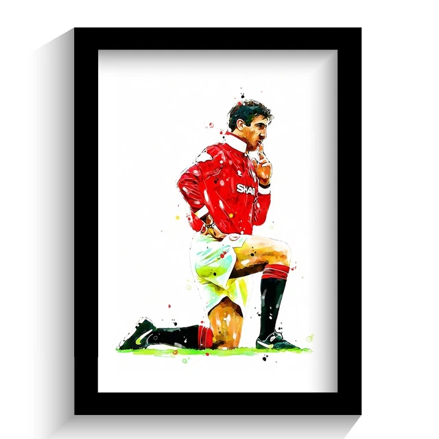 MANCHESTER UNITED | Eric Cantona Framed Art Print £14.99 - PicClick UK