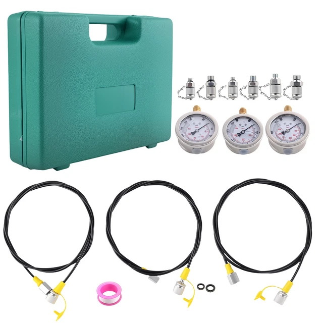 PRESSURE TESTER DIAGNOSTIC Coupling Test Kit 6 Couplings 3 Hose 3 Gauge ...