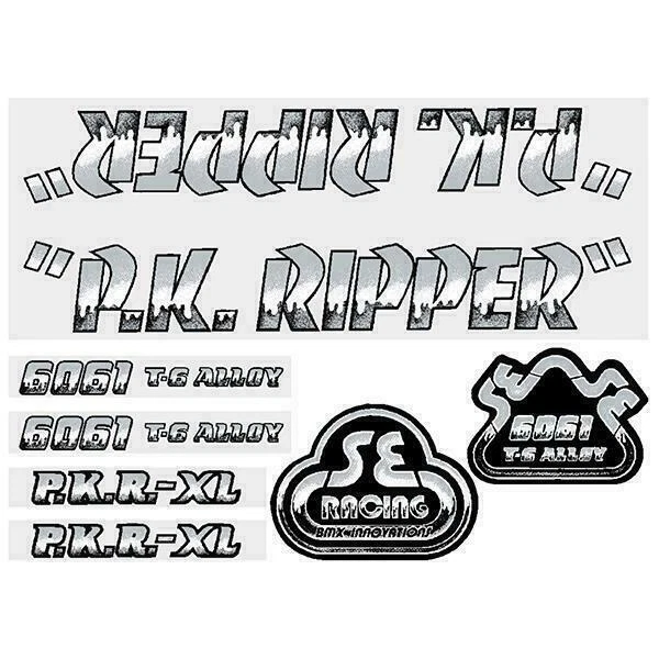 SE RACING - 80'S PK Ripper DRIPPY FONT decal set in BLACK/SILVER - Old ...