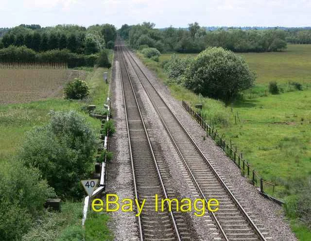 PHOTO 6X4 RAILWAY line north of Syston, Leicestershire Queniborough ...