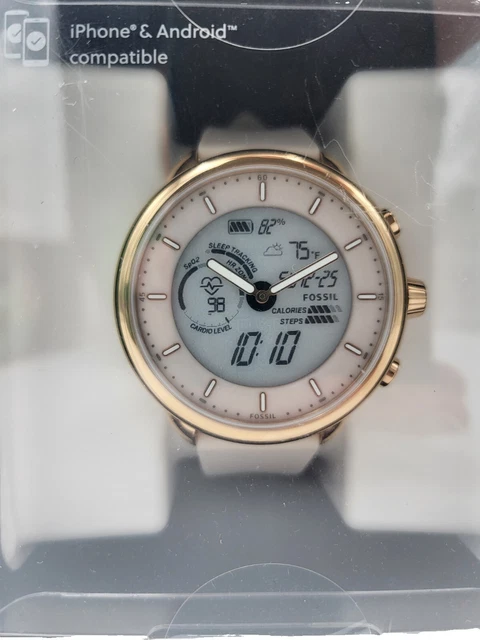SMARTWATCH IBRIDO FOSSIL FTW7083 Silicone Oro Rosa Rosa GEN 6 EDIZIONE ...
