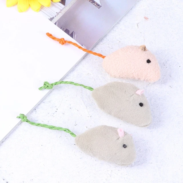 3 PCS PLUSH Cat Toy Mouse Simulation Mice Toys Long Tail Pet Toys for ...