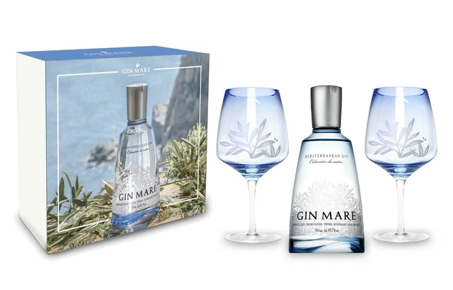 GIN MARE GESCHENKSET Mediterranean Gin 0,7L (42,7% Vol) + 2x Gin Mare ...