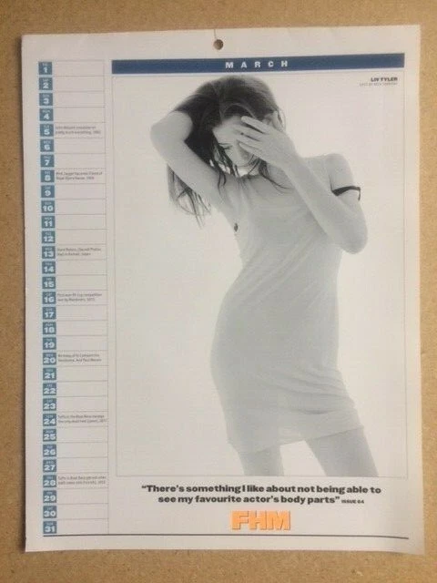 LIV TYLER ORIGINAL Vintage FHM Calendar Poster (SP) £10.08 - PicClick UK