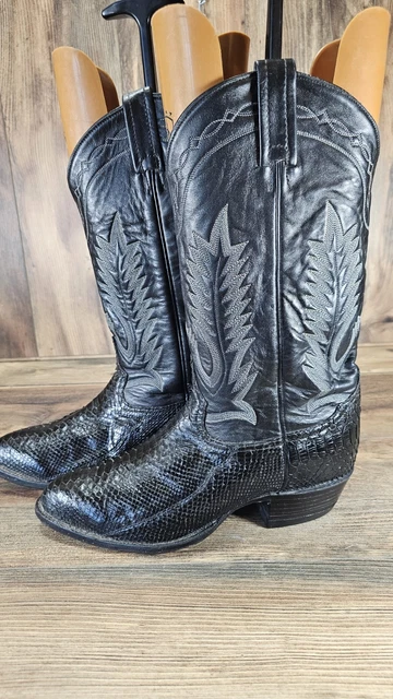 RARE TONY LAMA Black Cobra Skin Cowboy Boots Men's Size 10 D £218.46 ...