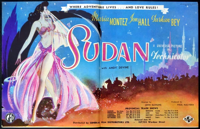 SUDAN 1945 MARIA Montez, Jon Hall, Turhan Bey - WINSLADE TRADE ADVERT £ ...