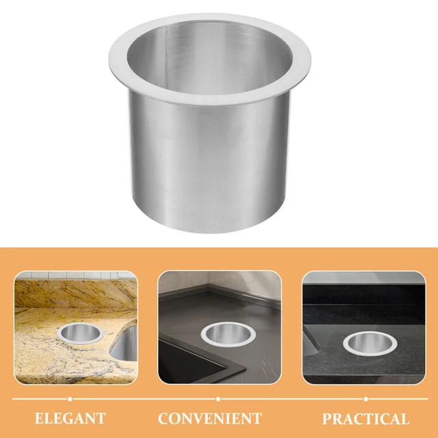 GARBAGE COMPACTOR ROUND Recessed Countertop Cover Built-in Trash Can ...