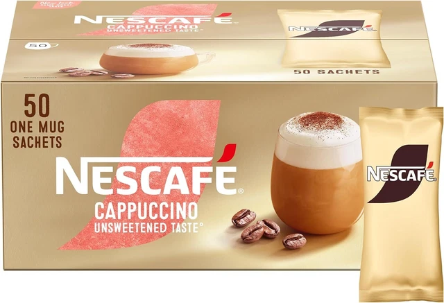 NESCAFÉ CAPPUCCINO UNSWEETENED Taste Instant Coffee Sachets - 50 x 14.2g NEW £10.99 - PicClick UK