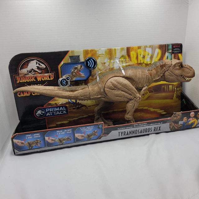JURASSIC WORLD PRIMAL Attack Camp Crétacé Epique Roarin Tyrannosaurus ...