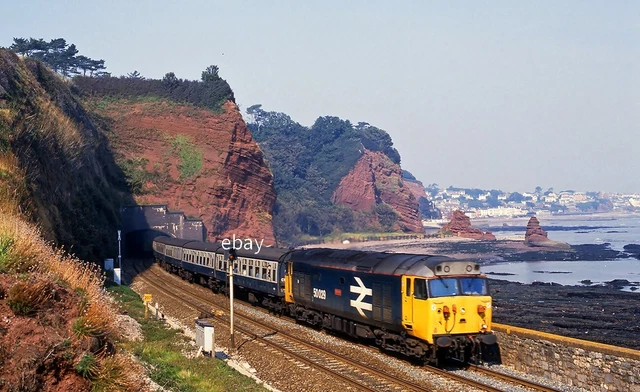 ORIGINAL 35MM SLIDE BR Diesel Class 50 50029 at Dawlish Horse C +rights ...