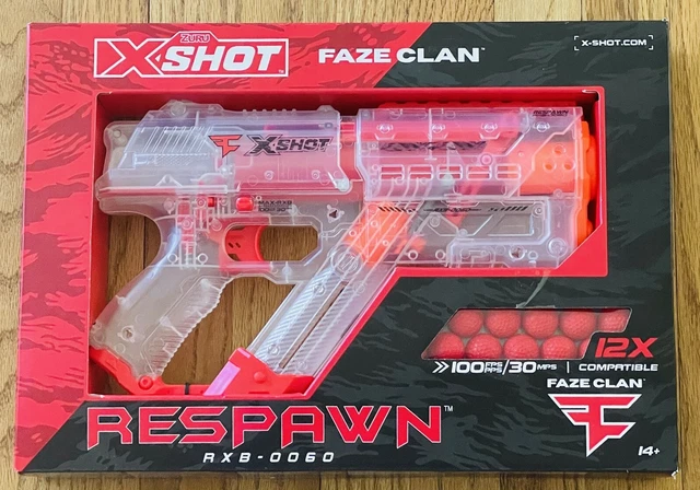 ZURU- X-SHOT FAZE CLAN RESPAWN TOY GUN with 12 DART BALLS NEW IN BOX ...