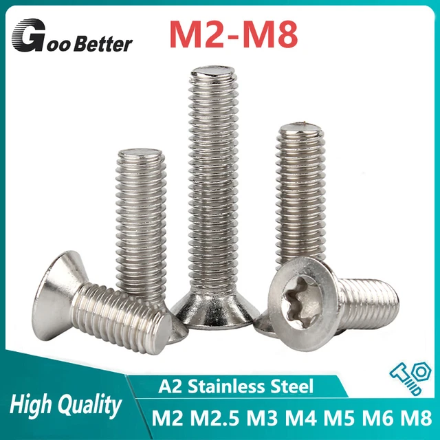 M2 M2.5 M3 M4 M5 M6 M8 Torx Senkmaschine Schrauben Bolzen A2 Edelstahl EUR 1,86 - PicClick DE