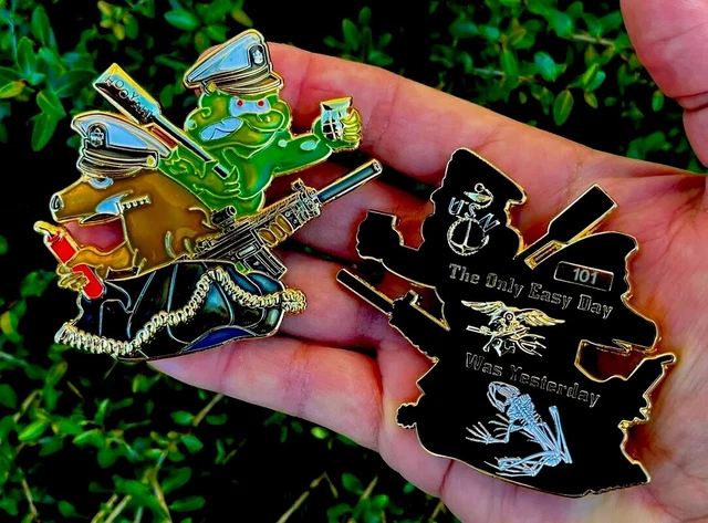 Navy Seal Team Trident Bone Frog Raft Nsw Challenge Coin Navy Seal