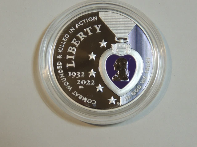 2022 NATIONAL PURPLE Heart Hall of Honor Colorized Silver Dollar ...